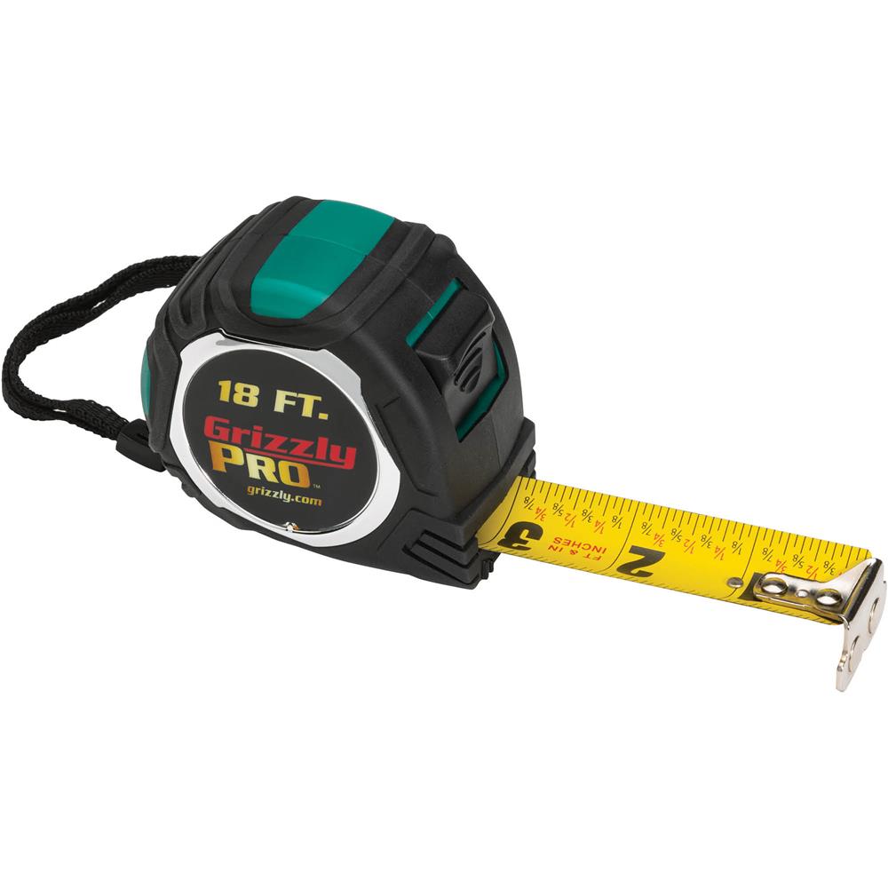 Grizzly PRO T33911 - 18' Fractional Tape Measure with Blade Assist ...