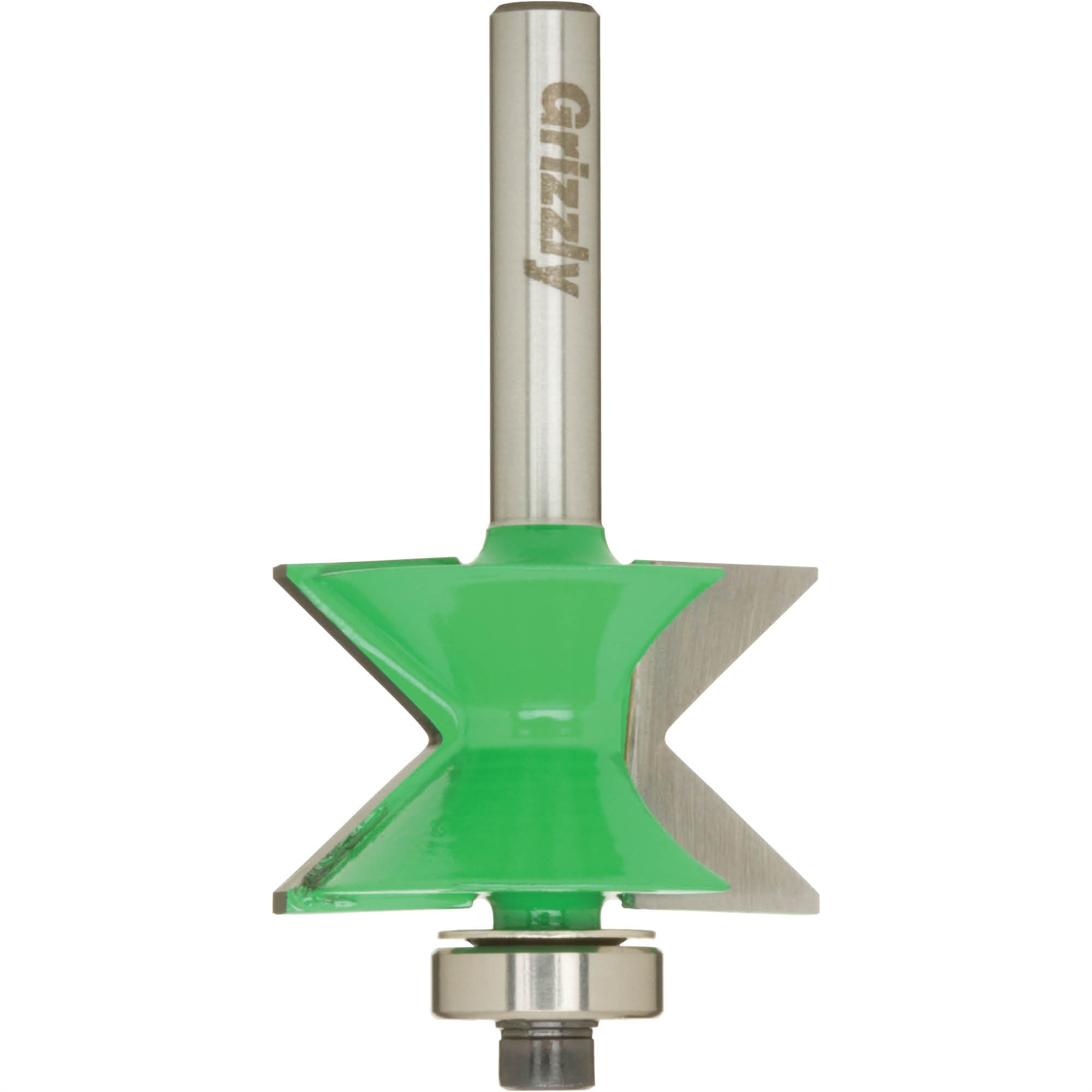 90 V-Groove Bit (Male) w/ Bearing Guide, 1/4" Shank - Grizzly Industrial