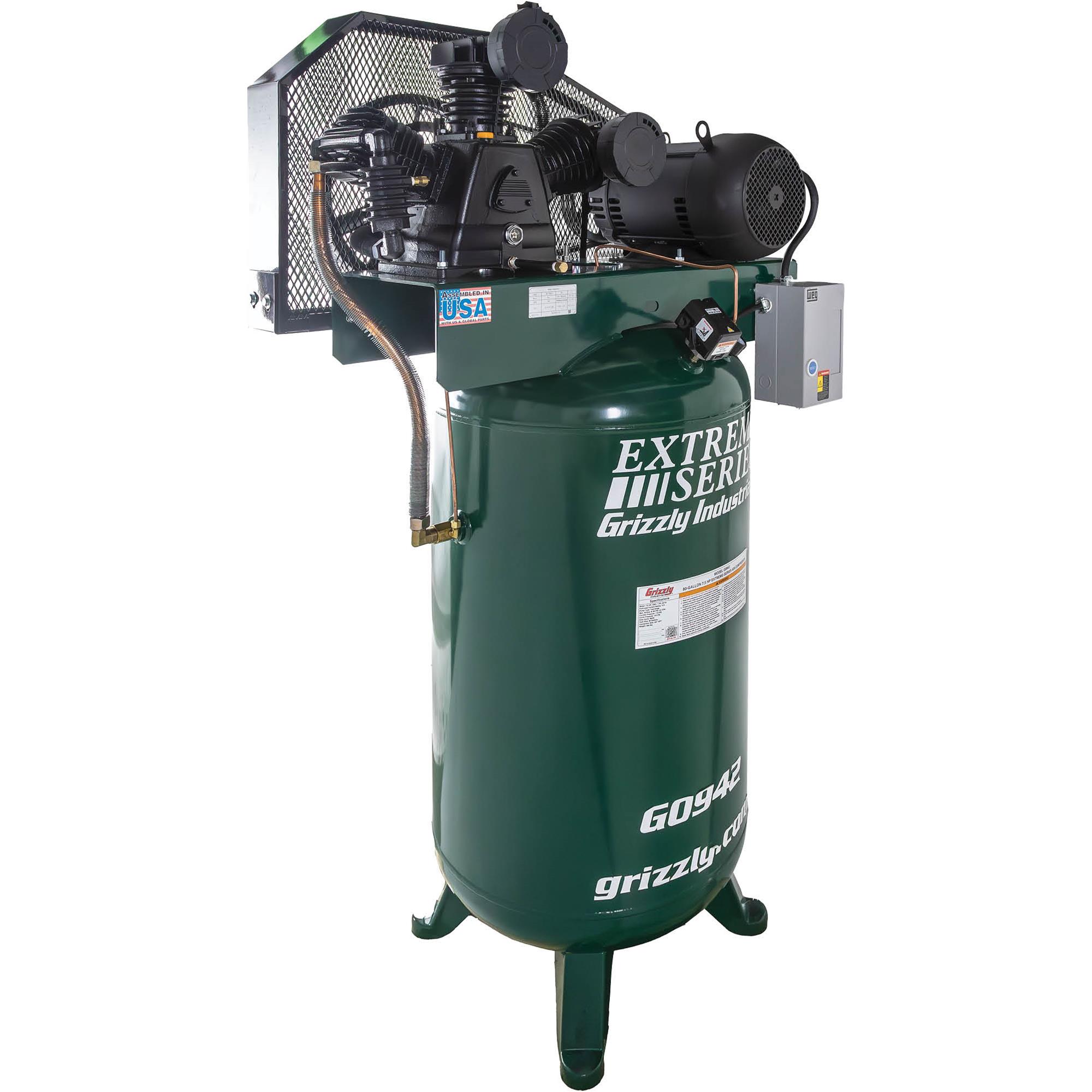 80-Gallon 7.5 HP Extreme Series Air Compressor - Grizzly Industrial, Inc.