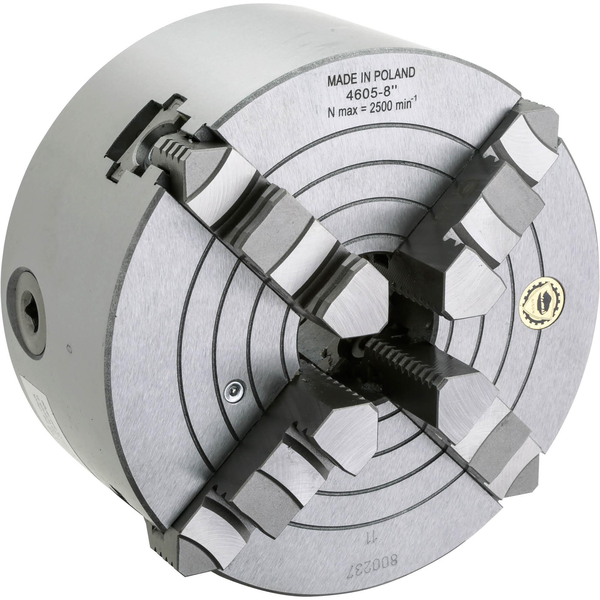 8" 4-Jaw Plain Back Independent Chuck - Grizzly Industrial