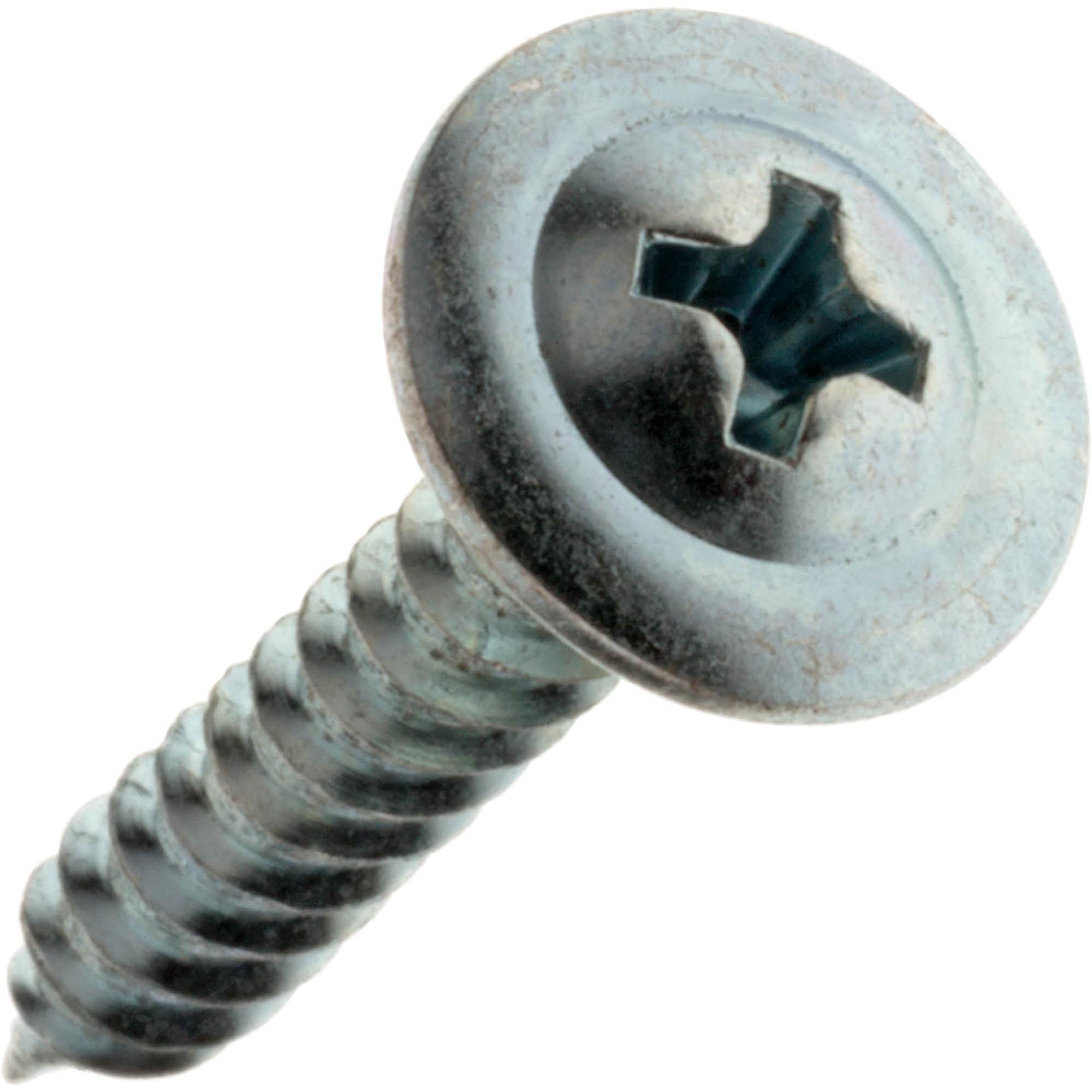 #8 x 1" #2 Bit Zinc Phillips Wafer Head Sharp Point Metal Screw, 100 pc. - Grizzly Industrial, Inc.