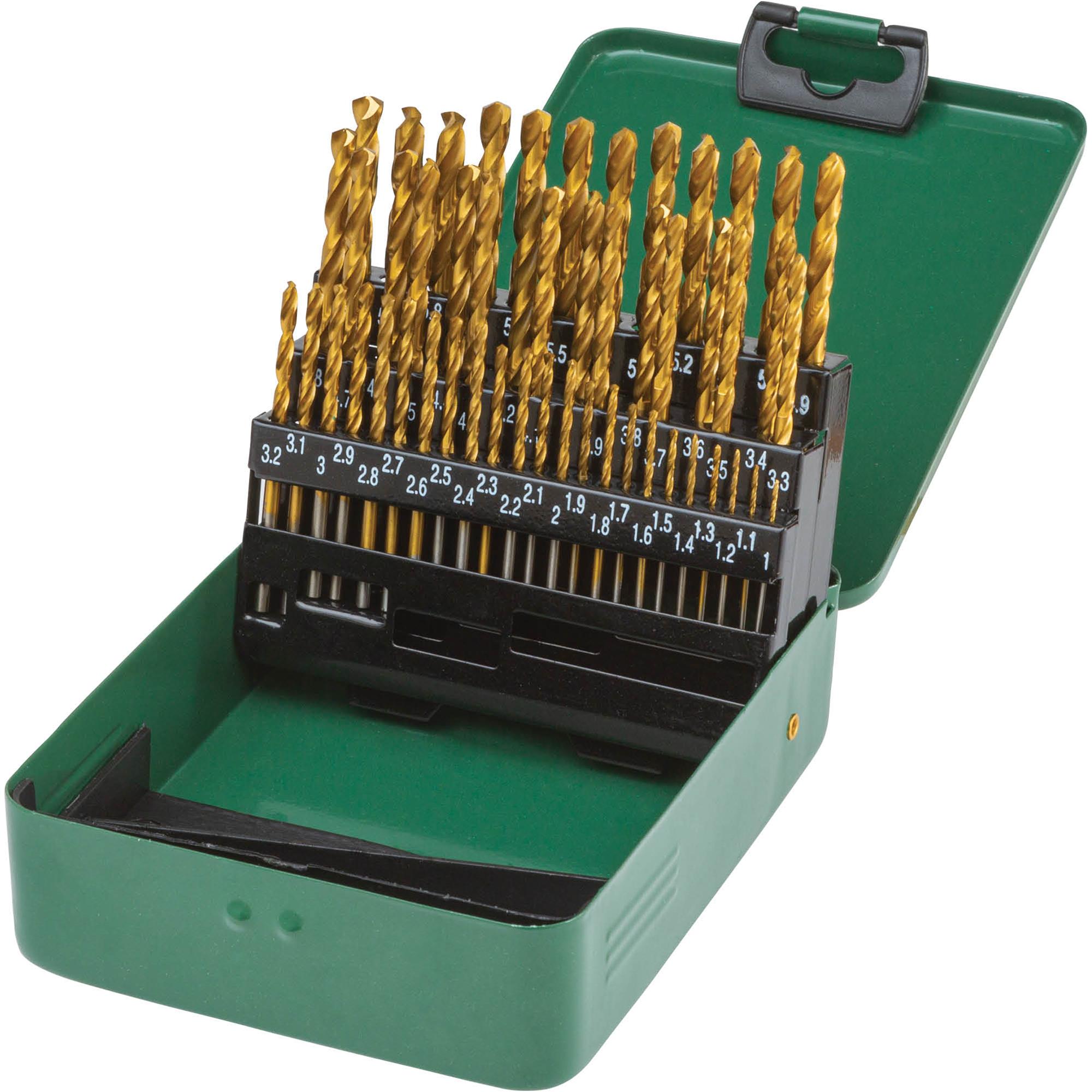 M2 HSS Metric TiN-Coated Drill Bit Set, 51 Pc. - Grizzly Industrial, Inc.