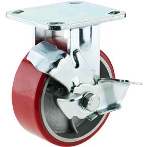 5" Heavy-Duty Swivel Caster w/ Brake - Grizzly Industrial
